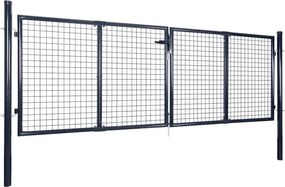 Pletivá zahradní branka pozinkovaná ocel 300 x 100 cm šedá 143363