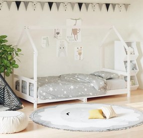 vidaXL Dětská postel 90 x 190 cm masivní borové dřevo [835728] Barva: Bílá