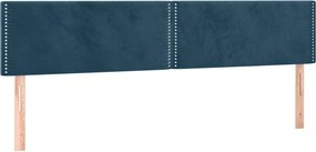 Box spring postel s matrací tmavě modrá 200x200 cm samet 3127455