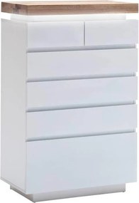XXXLutz KOMODA, dub, bílá, barvy dubu, 73/114/40 cm - Široké komody - 000196012505