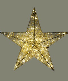 LED světelná hvězda na stromek, teplá bílá, zlaté třpytky, různé velikosti Velikost (cm): 40cm