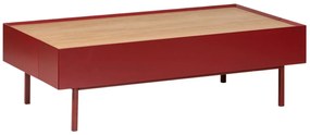 OnaDnes -20% Tmavě červený dubový konferenční stolek Teulat Arista 110 x 60 cm