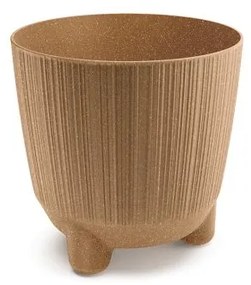 PROSPERPLAST Květináč - RYFO N Eco Wood Průměr: 14,5 cm, Barva: kávová