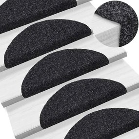 Schodové rohože samolepicí 20 ks 56 x 17 x 3 cm černé, půlkulaté 3365669