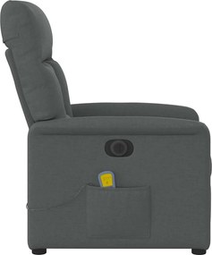 Elektrické masážní polohovací křeslo tmavě šedé textil 3303023