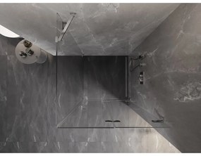 Mexen Lunar-F, sklápěcí sprchový kout pravý 100 x 100 cm, 8mm čiré sklo, chromový profil, 836-100-100-01-00-P
