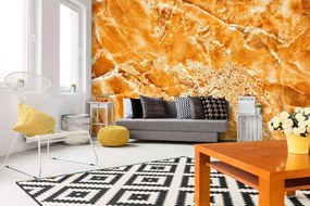 DIMEX | Samolepicí vliesová fototapeta na zeď Mramorová textura MA-5-2480 | 375 x 250 cm | oranžová