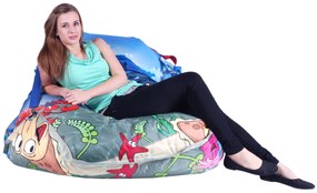 Beanbag Designový sedací vak 189x140 Sea World s popruhy