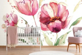 Tapeta tulipány v zajímavém provedení - 450x300 cm