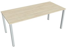 Stůl jednací rovný 180 cm - Hobis Uni UJ 1800 Dekor stolové desky: akát, Barva nohou: Stříbrná