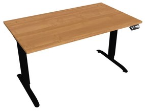 Elektr. nastavitelný stůl 140x80 s pamětí - HOBIS MOTION MS 2M 1400 Dekor stolové desky: olše, Barva kovové podnože: černá