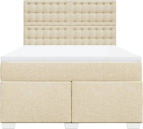 Box spring postel s matrací krémová 160x200 cm textil 3292858