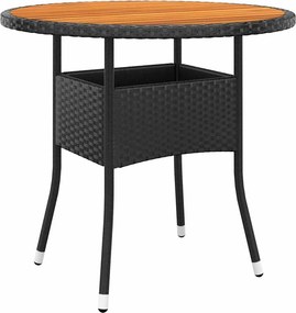 3dílný zahradní bistro set polyratan černý 3058549
