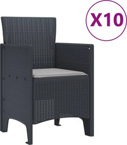 Zahradní jídelní souprava 11 ks Antracit Polypropylen 3378594