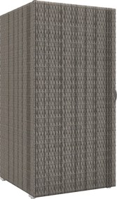 Outsunny Exteriérová a Interiérová Ratanová PE Skříň, Zahradní Skříň se 2 Přihrádkami na Terasu a K Bazénu, 60x63x120cm, Šedá | Aosom