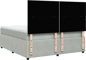 Box spring postel s matrací světle šedá 180x200 cm samet 3292400