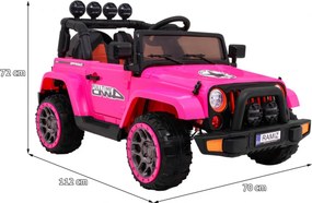 Ramiz Dětské terénní auto Full Time 4WD růžové na dálkové ovládání + pohon 4x4 + LED audio + úložný prostor