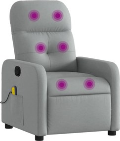 Masážní křeslo s polohovacím mechanismem, světle šedé, látkové 3206935