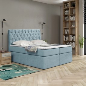 Eka Kontinentální čalouněná postel Luxurious - Cassablanca (120x200 cm) Barva látky Trinity: Černá (Trinity 2316)