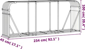 vidaXL Držák na polena 234 x 45 x 100 cm pozinkovaná ocel [364545] Barva: Vzhled dřeva