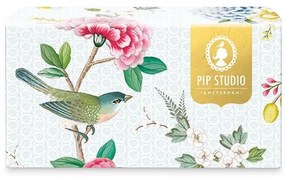 Pip Studio Blushing Birds 2ks cappuccino hrnků 280ml s talířky, modrá