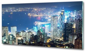 Wallmuralia Foto obraz sklo tvrzené Noční Hongkong 100x50