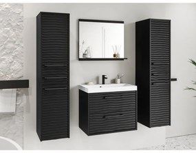 Koupelnový nábytek Tomeq III, Barva: čierny grafit / čierna fala, Sifon k umyvadlu: ne, Baterie: Maro Blo 020M