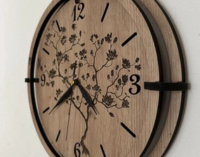 Li-Go "Azalka" Dřevěné hodiny 32 cm provedení povrchu: dub světlý