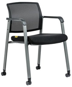 ANTARES Konferenční židle, Miro MC, černá/tm.šedá, síť, područky, kolečka
