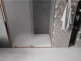 Mexen Velar, posuvné sprchové dveře do otvoru 130 cm, 8mm sklo námraza, růžové zlato, 871-130-000-31-60