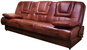 Casarredo - Komfort nábytek Rozkládací trojmístná pohovka ERIKA BL s úložným prostorem, kůže S42/dřevo rustikal
