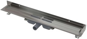 Alca - Sprchový žlab Wall Low 75 cm, s okrajem pro plný rošt a s pevným límcem ke stěně, nerez APZ116-750