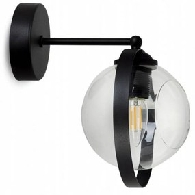 Light for home - Industriální nástěnné svítidlo v moderním stylu RING 2340/K/B, 1x60W, E27, Černá