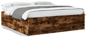 Rám postele kouřový dub 200 x 200 cm kompozitní dřevo