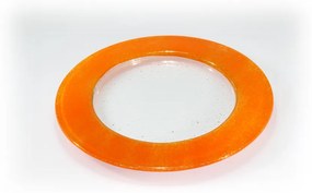 BDK-GLASS Kulaté talíře BAND - s oranžovým okrajem Průměr: 20cm