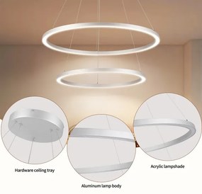 Brilagi-LED Stmívat. lustr na lanku PORTOFINO LED/98W/230V pr. 80 cm stříbrná+DO