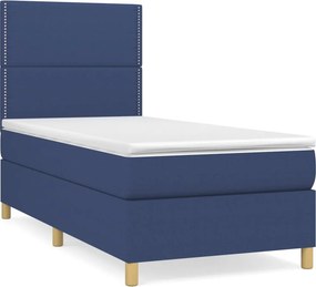 Box spring postel s matrací modrá 100 x 200 cm textil 3142239