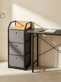 Sinsay - Regál se třemi zásuvkami a horní deskou - černá