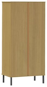 Petromila Knihovna se 2 zásuvkami hnědá 60x35x128,5 cm masivní dřevo OSLO