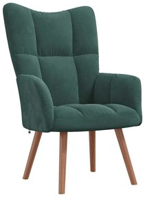 Relaxační křeslo tmavě zelené samet 328053