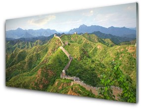 Obraz na skle Velká Zeď Hora Krajina 100x50 cm