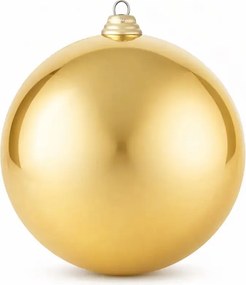 Velká vánoční koule 20 cm, zlatá, lesklá, UV