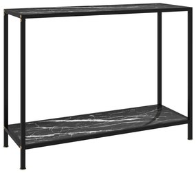 Konzolový stolek černý 100 x 35 x 75 cm tvrzené sklo 322838