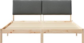 Rám postele s čelo hnědá a tmavě šedá 200 x 200 cm 3394359