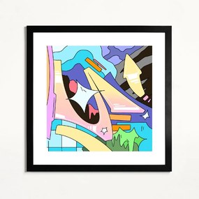 PAUSER | Mutant Syntax U Rám: Dubový, Velikost: 60 x 60 cm