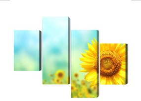 Vícedílný obraz Dekorativní 3D Květy Slunečnice Nedostatek Nedostatek Přírodní plátno 160x100