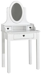 OnaDnes -20% Bílý lakovaný toaletní stolek Vipack Amori 70 x 40 cm se zrcadlem