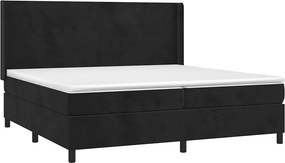 Box spring postel s matrací černá 200x200 cm samet 3132581