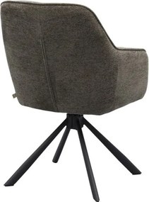 Tmavě šedé čalouněné jídelní křeslo s područkami Avola – Unique Furniture