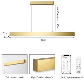 Brilagi - LED Stmívatelný lustr SLEEKLINE SMART LED/40W/230V Wi-Fi Tuya zlatá+DO